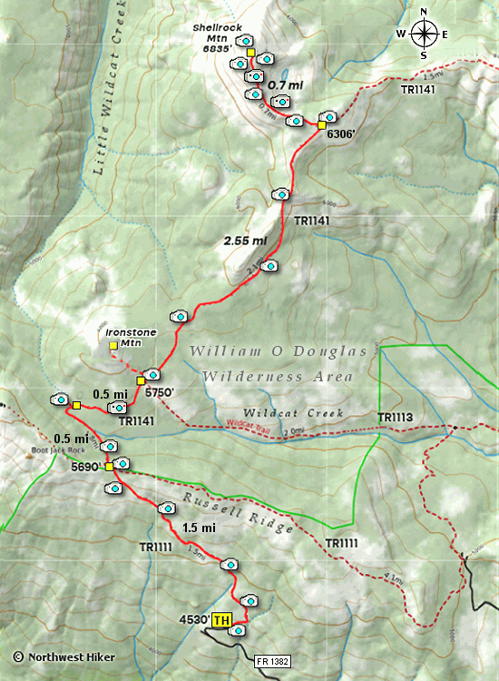 Shellrock Peak south approach Hike